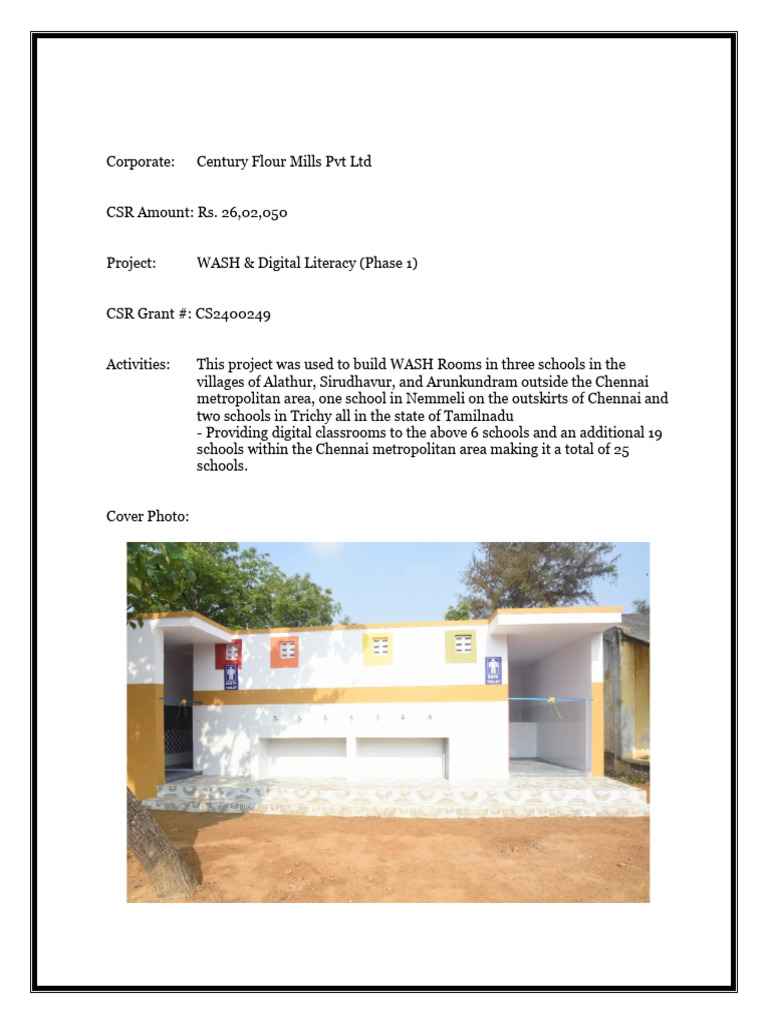 CS2400249 Final Report - WASH and Digital Literacy | PDF