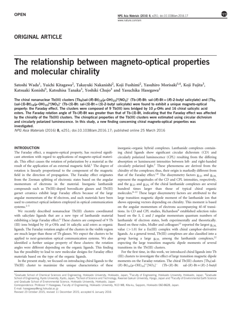 Therelationshipbetweenmagneto Opticalpropertie Pdf