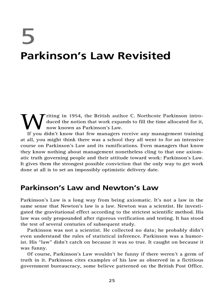 Peopleware Parkinson's Law Revisited | PDF | Business
