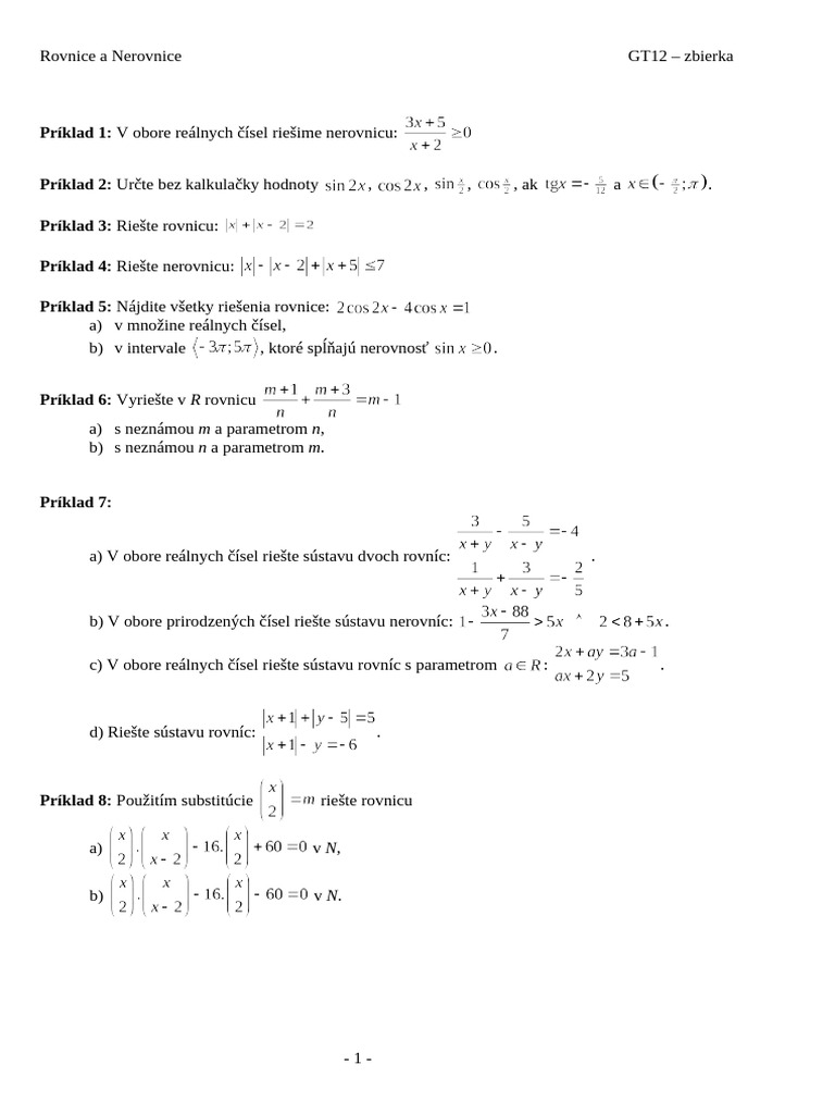 06 Rovnice A Nerovnice | PDF