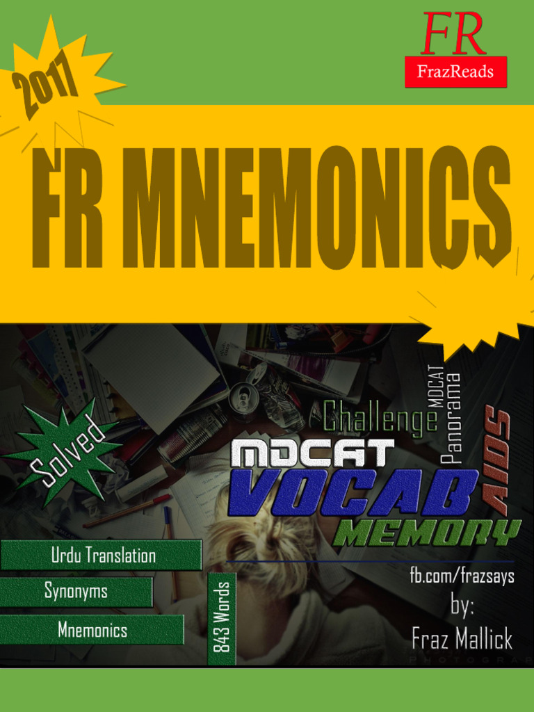 Best MDCAT Vocab+Mnemonics Book | PDF