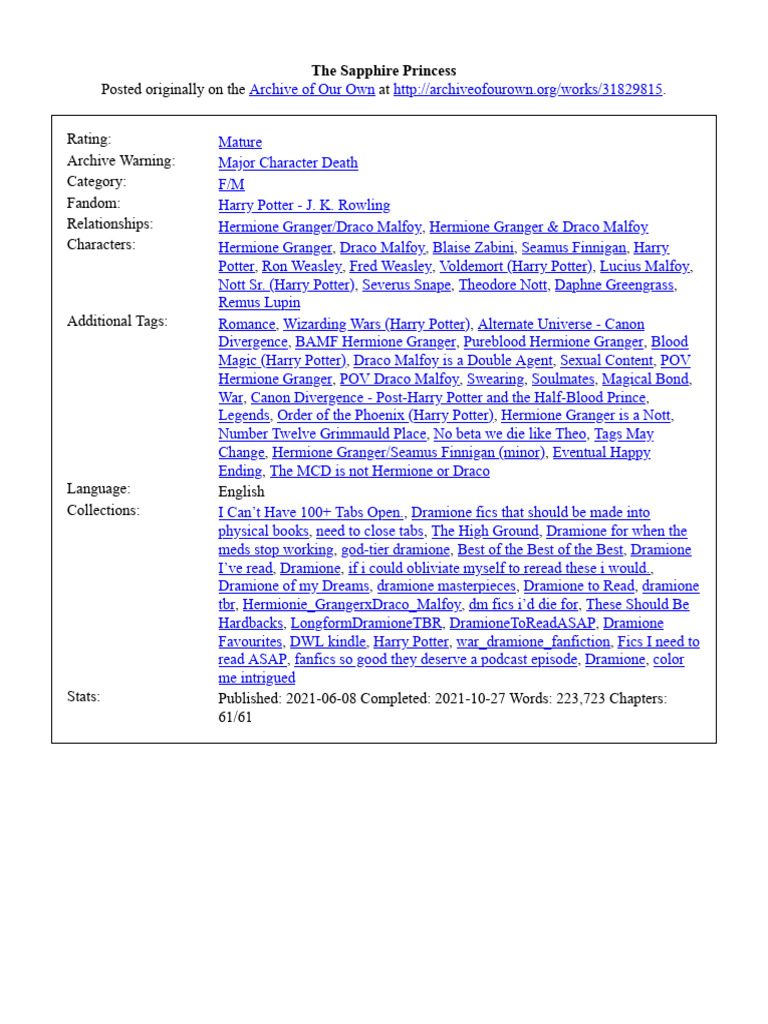 The Sapphire Princess | PDF