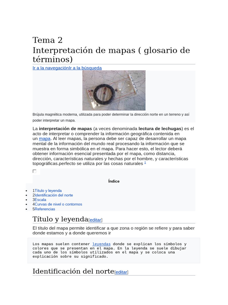 Interpretación de Mapas | PDF | Mapa | Brújula