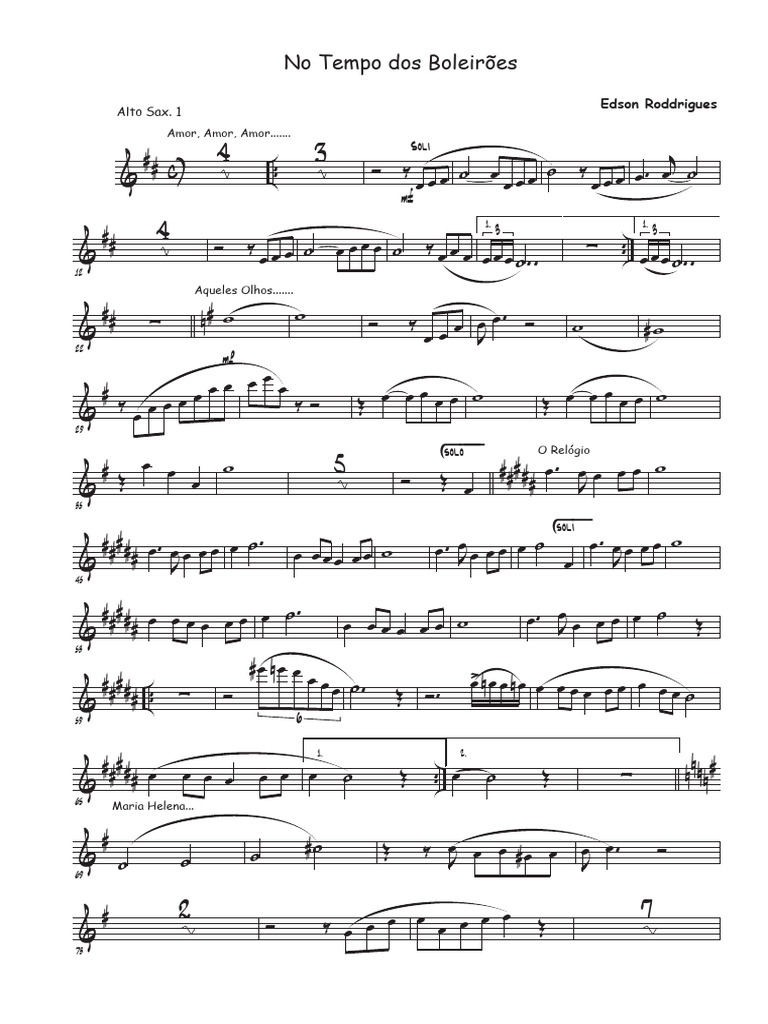 Bolerões Alto Sax 1. | PDF