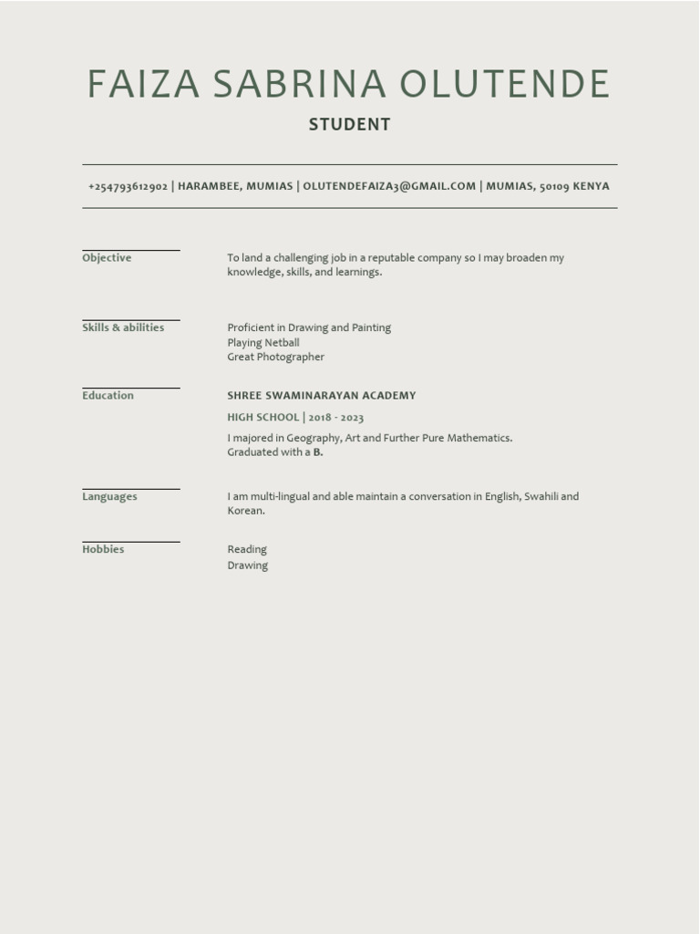 Faiza Sabrina Olutende | PDF