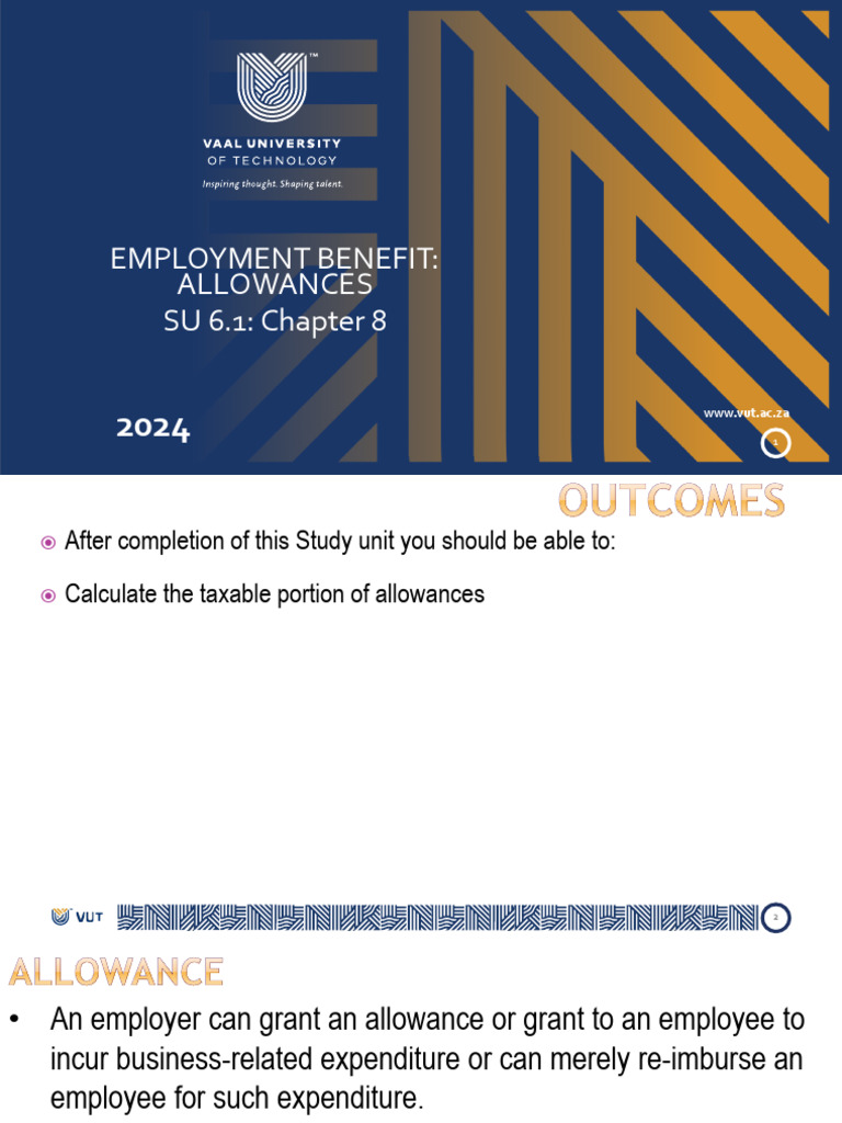 SU 6.1 - Employment Benefits (Allowances) | PDF | Expense | Employment
