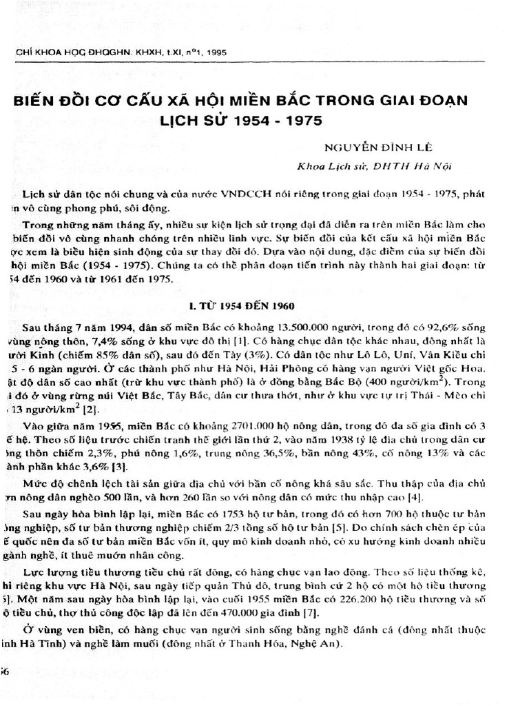 Bien Doi Co Cau Xa Hoi Mien Bac Trong Giai Doan Lich Su 1954 1975 8405 | PDF