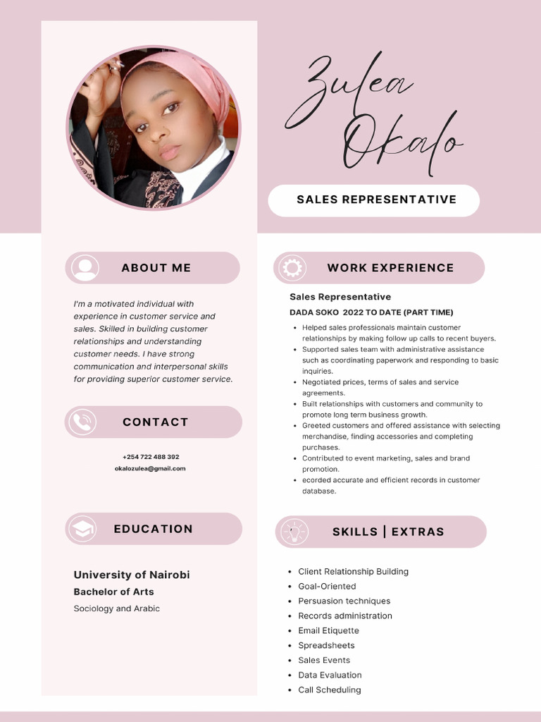 Pink Professional Business Administration Resume | PDF