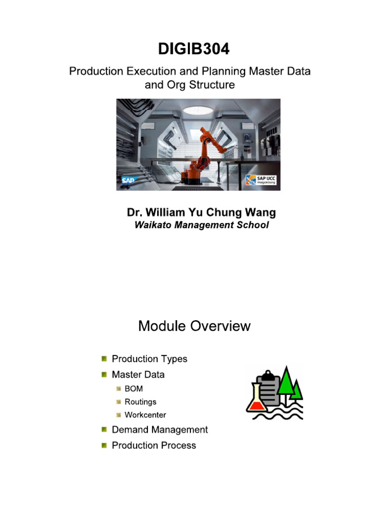 Module 4-1 PP Master Data and Org Structure | PDF