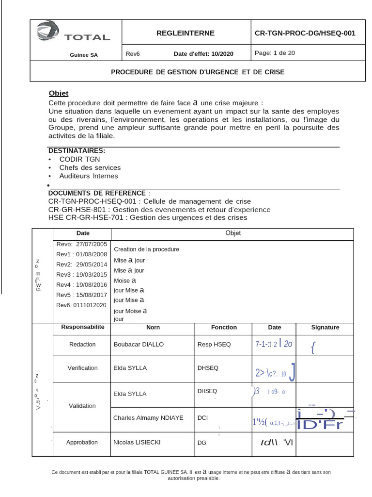 Gestion D'urgence Et de Crise Word | PDF