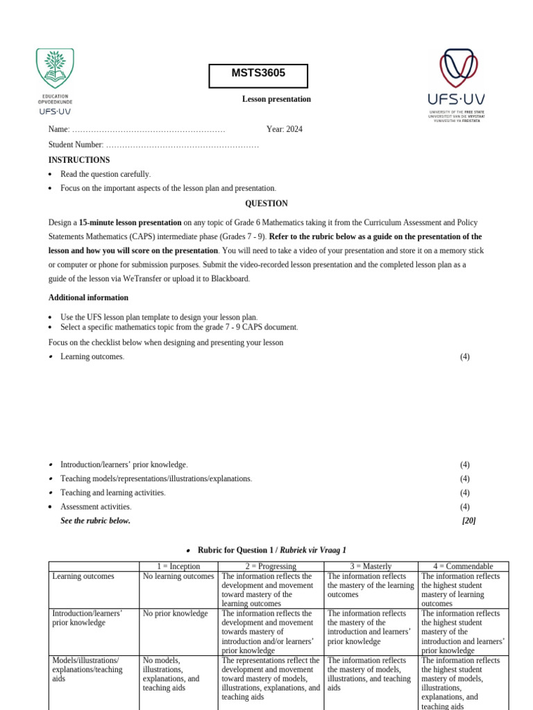 Lesson Presentation MSTS 3605 | PDF