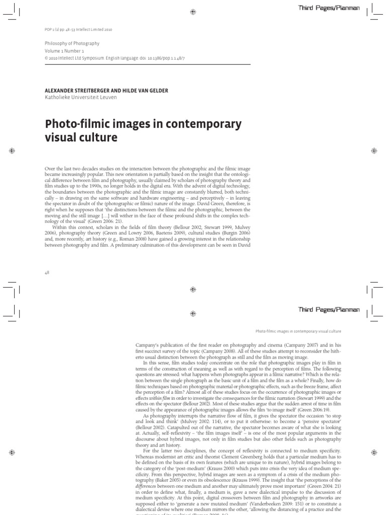 09 Photo-filmic images in contemporary visual culture | PDF