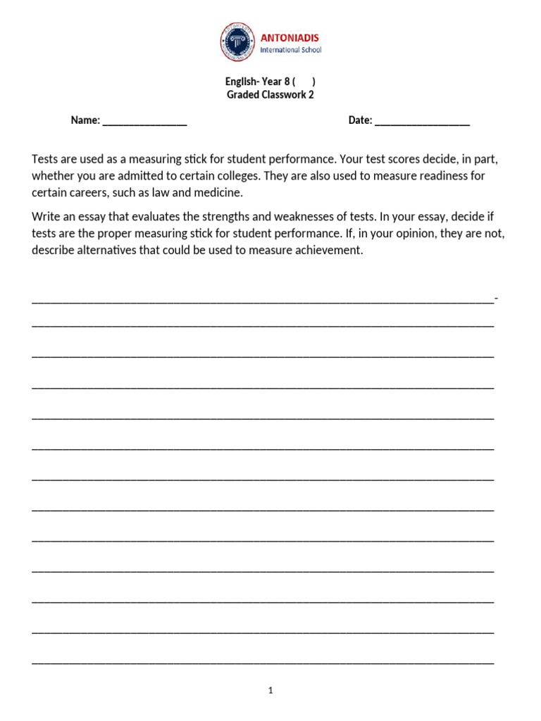 Y8 Graded Classwork 2 | PDF