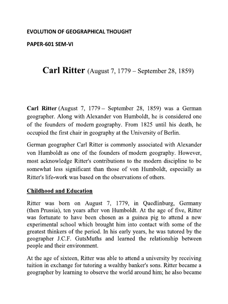 Carl Ritter | PDF