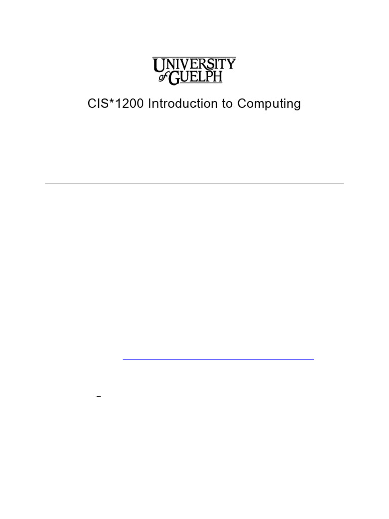 CIS 1200 Intro To Computing Outline | PDF