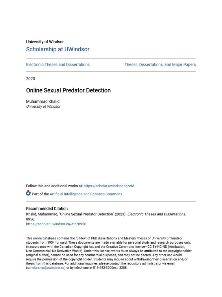 Online Sexual Predator Detection | PDF