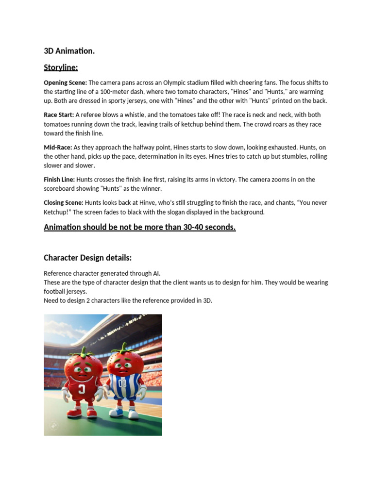 3D Animation Storyline. | PDF