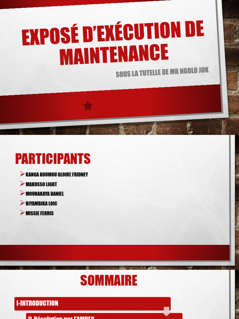 Exposé D'exécution de Maintenance de KKGF | PDF