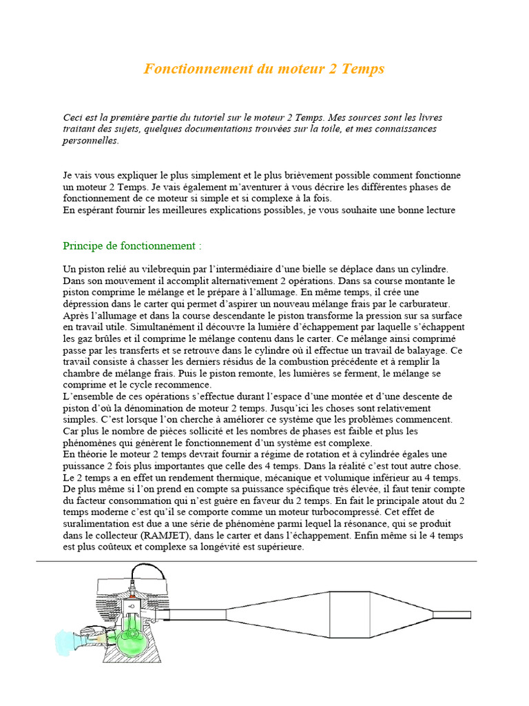 Fonctionnement Du Moteur 2 Temps | PDF