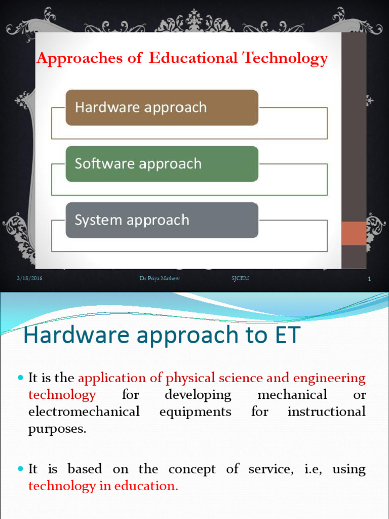 1 3 Approaches To Educational Technology | PDF