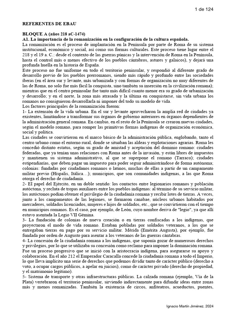 Contenidos Historia de España 2024 | PDF