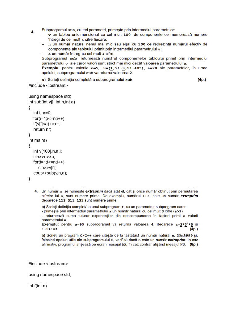 Probleme Rezolvate Informatica Clasa A 10a | PDF