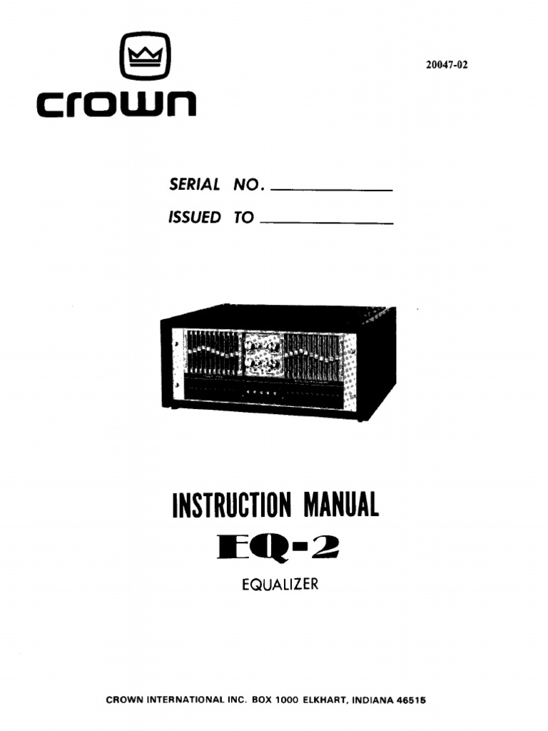 Crown-EQ2 Equalizer | PDF