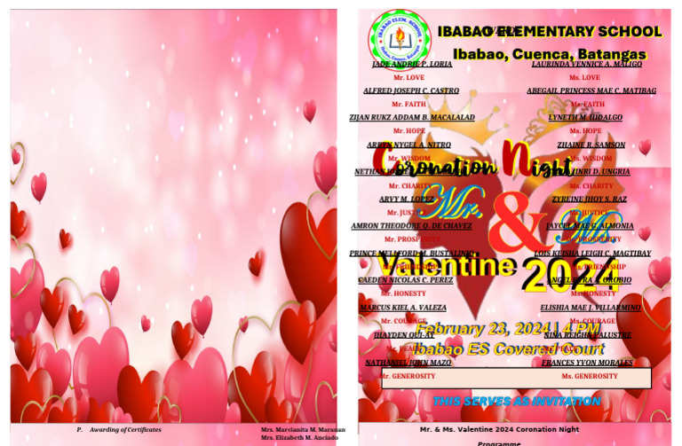 2023 2024 MR. MS. VALENTINES PROGRAM Portrait | PDF