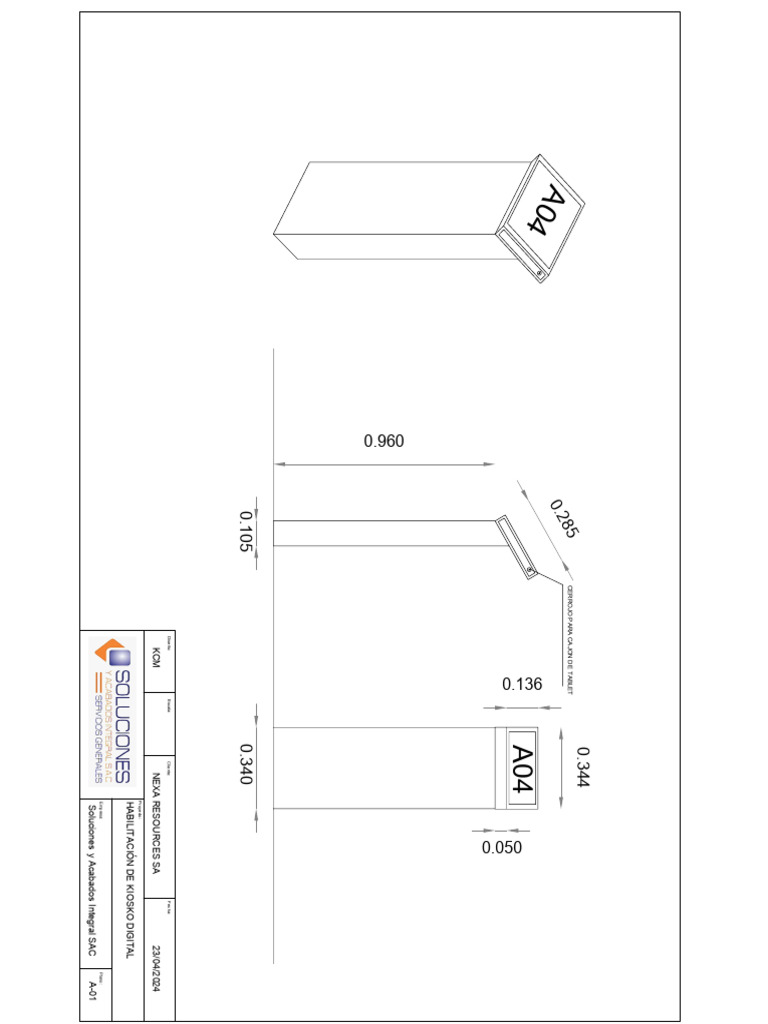 Plano Preliminar de Modulo Kiosko Digital | PDF