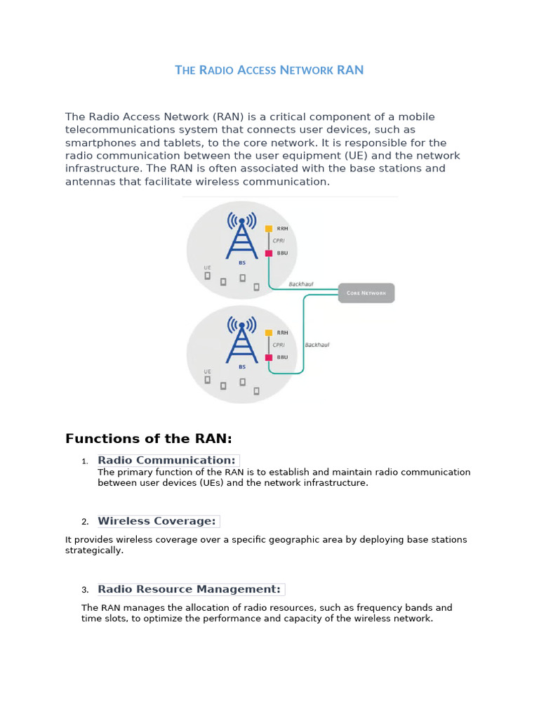 The Radio Access Network | PDF