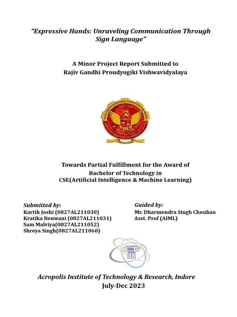 Minor Project Report Format | PDF | Artificial Neural Network | Deep ...