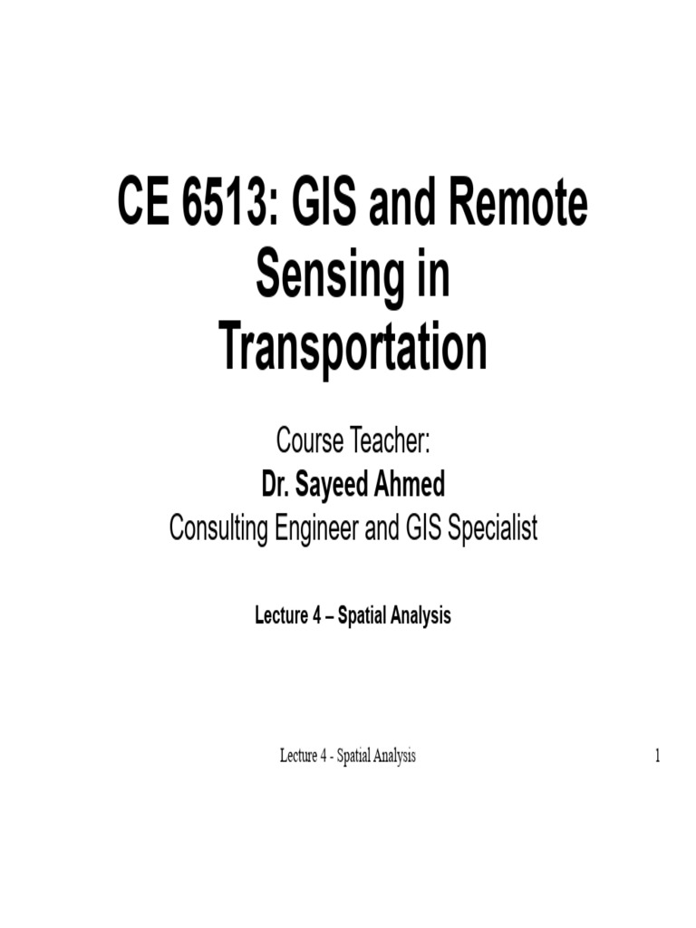 CE6513-Lecture-4-Spatial | PDF