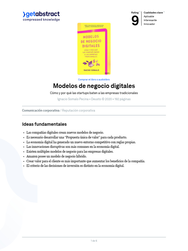 Modelos de Negocios Digitales | PDF