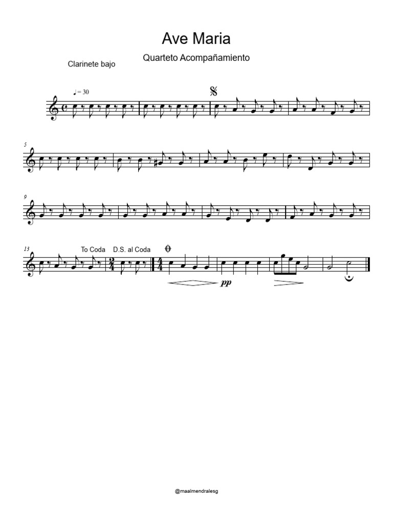 Ave María FS - Clarinete Bajo | PDF