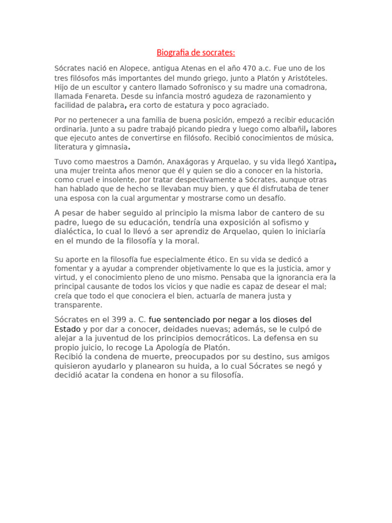 Biografia de socrates | PDF Biografia de socrates | PDF