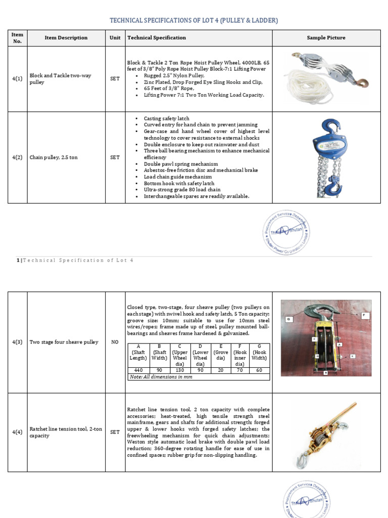 Lot_4_Technical_Specification | PDF