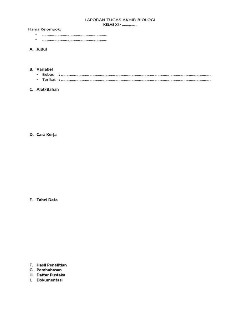 2024 Laporan Tugas Akhir Biologi | PDF