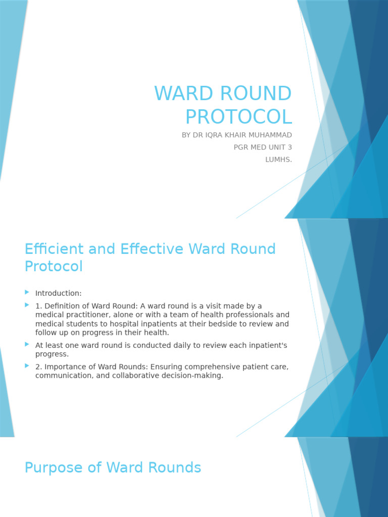 WARD ROUND PROTOCOL | PDF