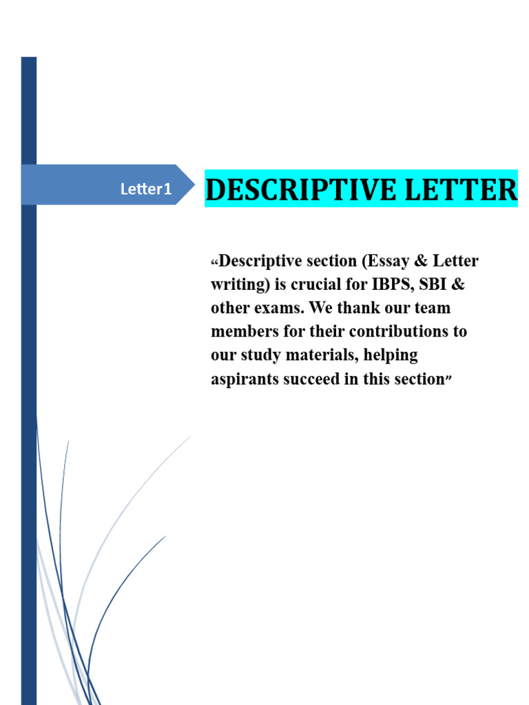 Descriptive Letter 1 | PDF