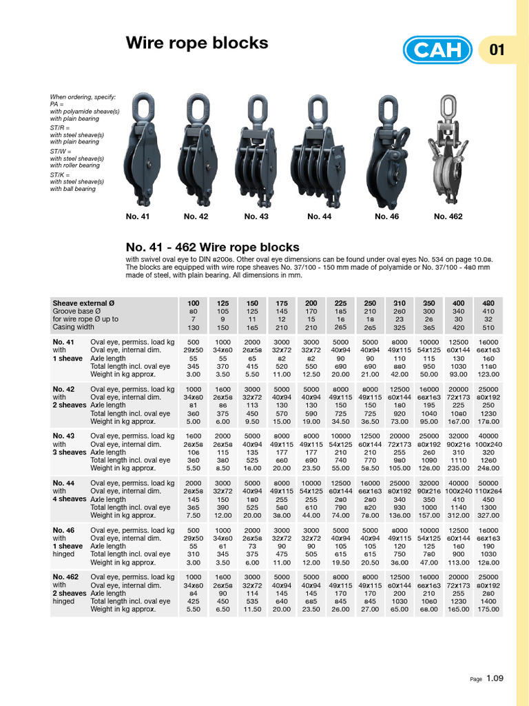 41 - 462 Wire Rope Blocks | PDF
