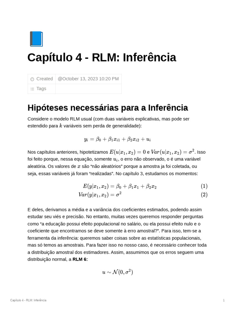 Capítulo 4 - RLM Inferência | PDF