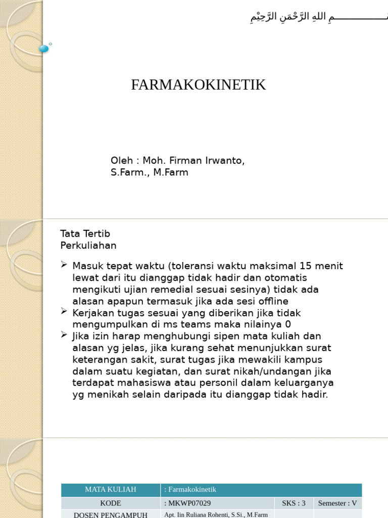 Farmakokinetika TM1 | PDF