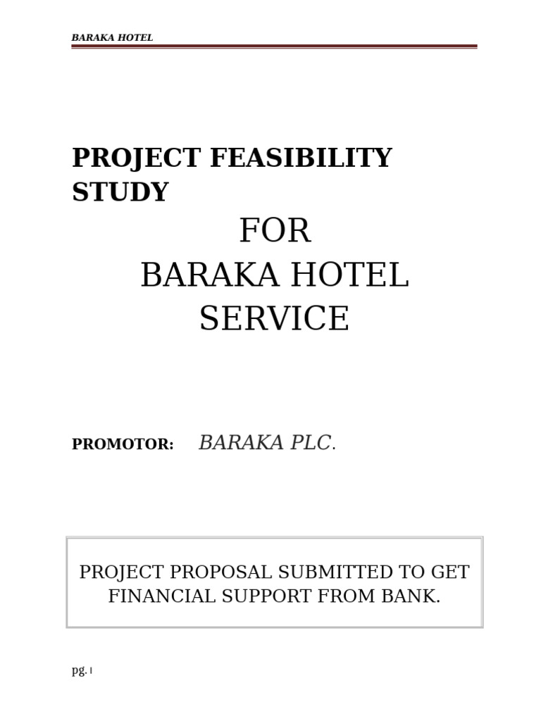 Baraka Hotel Gode Feasibility Study | PDF | Tourism | Ethiopia