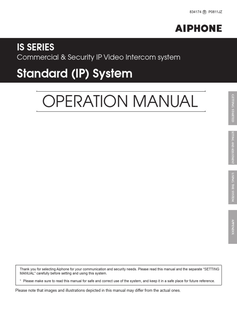 IS IP Standard Operation Manual 0811 | PDF | Computer Monitor | Power ...