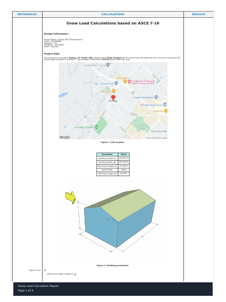 Snow Load Calculation Design Report | PDF
