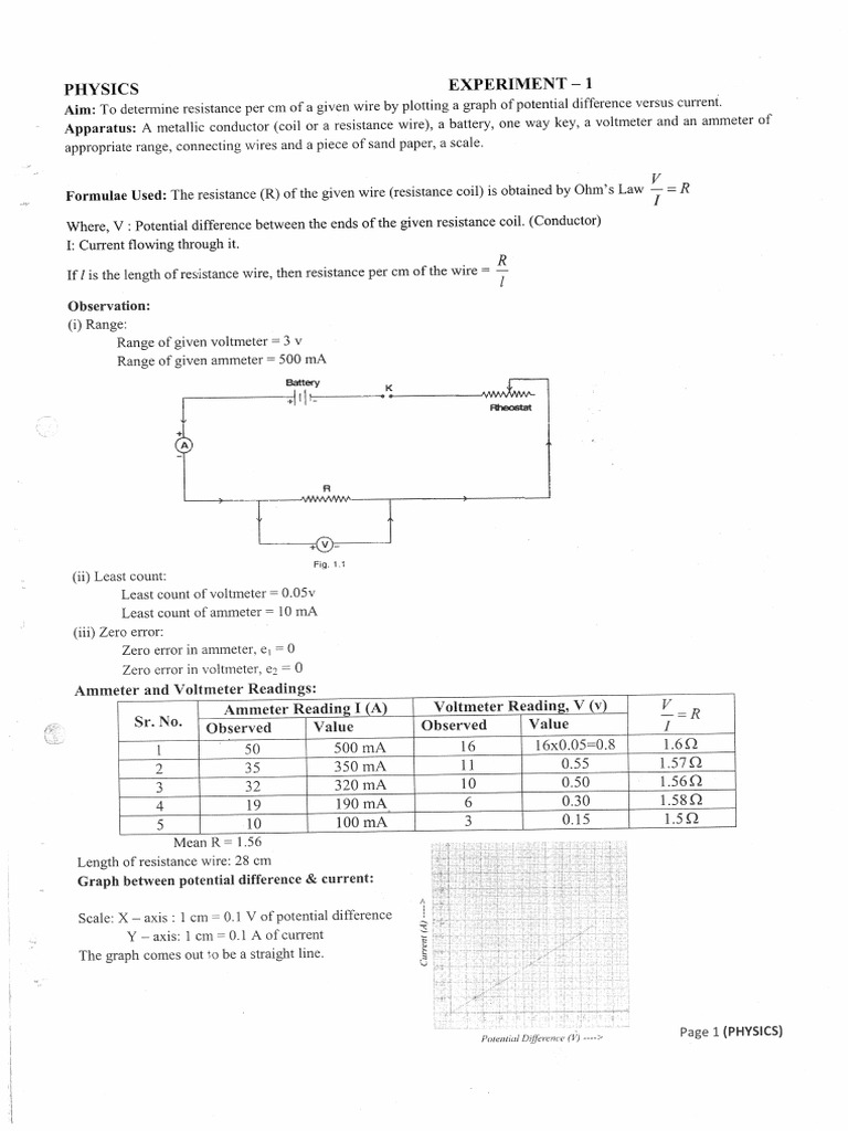 Class 12 Physics Practical Recordbook | PDF