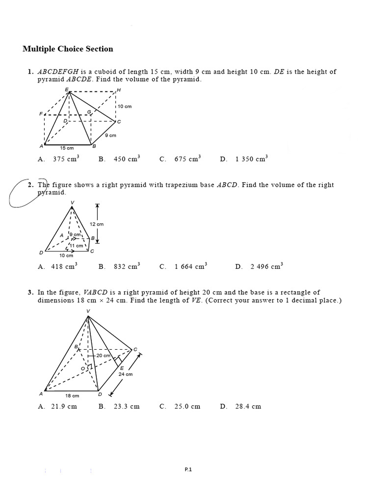 Mensuration (Area And Volume) | PDF