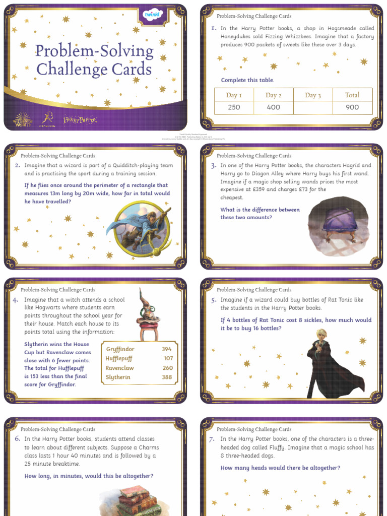 T M 1680709588a Harry Potter Problem Solving Challenge Cards Ages 7 9 ...