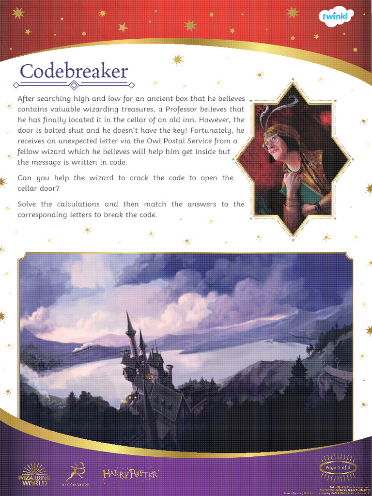 T M 1682328393a Harry Potter Maths Codebreaker Activity Ages 7 9 Super ...