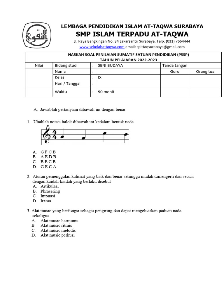 Soal SB PSSP 2023 | PDF